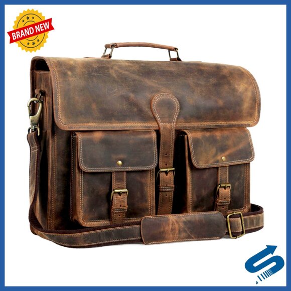Bags | Leather Messenger Bag Professional Briefcase Laptop Satchel ...